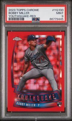 2023 Topps Chrome Youthquake Bobby Miller Rookie Red /5 RC PSA 9 ...