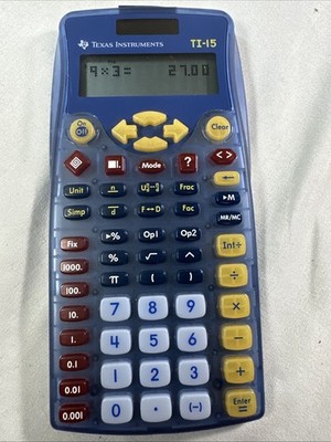 Texas Instruments TI-15 Explorer Elementary Calculator W/Slide ...