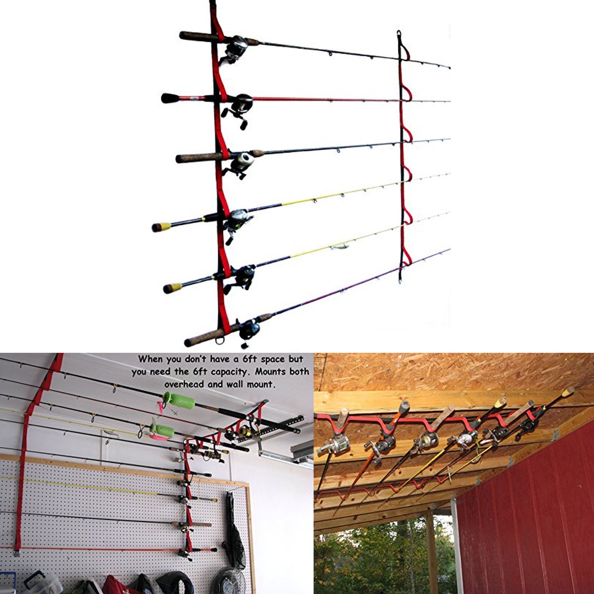 Organized Fishing Wooden Ceiling Horizontal Rod Rack | Shelly Lighting