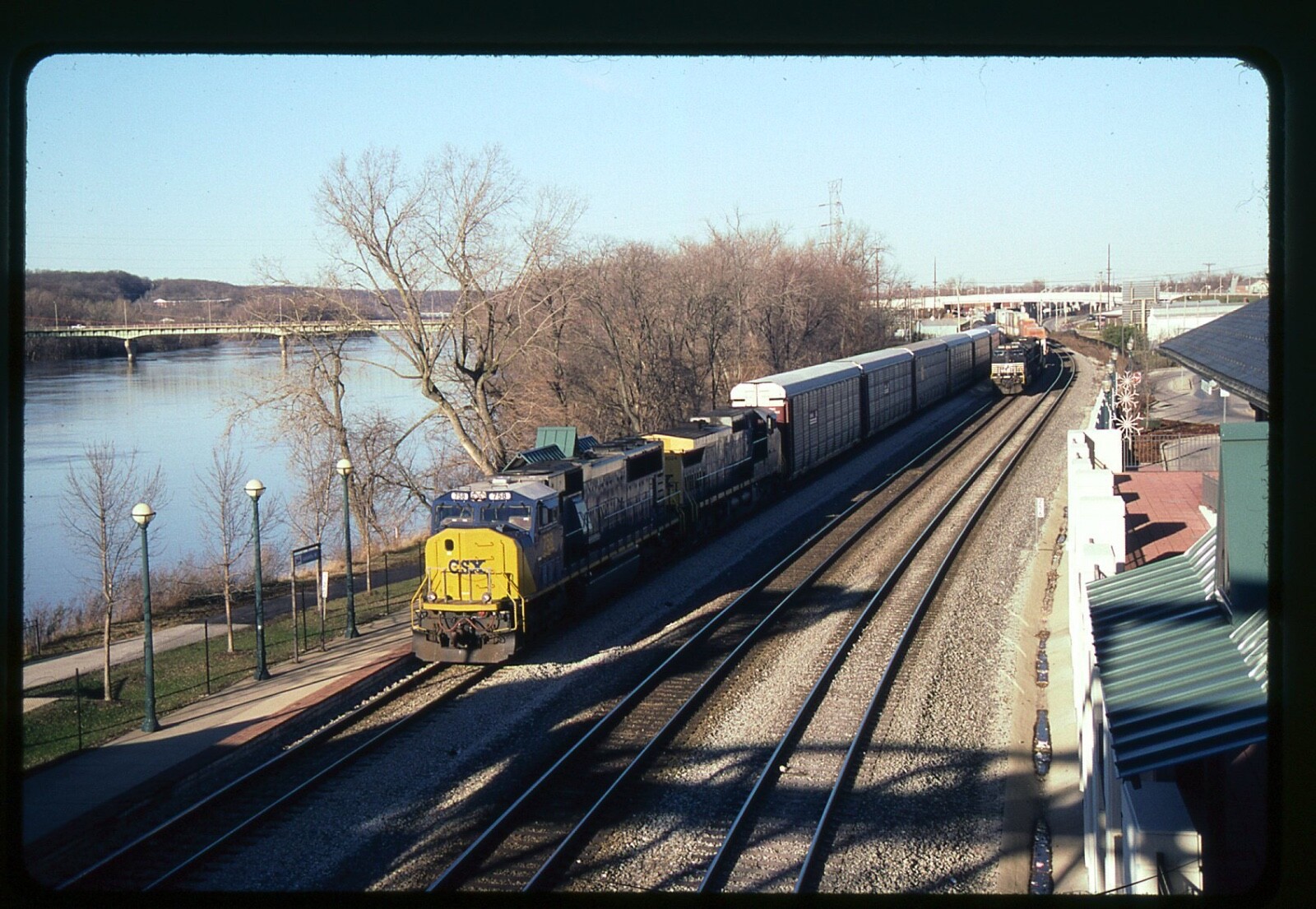 Railroad Slide - CSX #758 Locomotive 2002 Lafayette Indiana Auto Rack ...