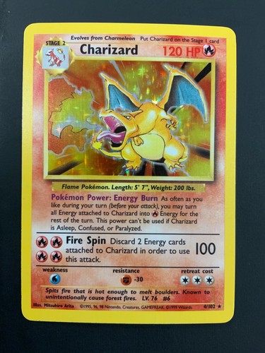 POKEMON Charizard Base Set Unlimited 4/102 Holo Rare LP | eBay