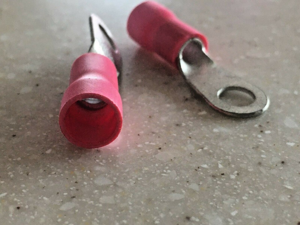 Vinyl Ring Terminal 1/4" PANDUIT PV8-14R 8 AWG 1/4" Stud PK20 | eBay