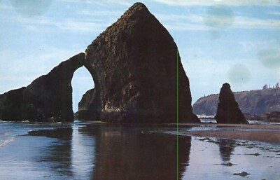 Arch Rock Oregon Coast Cape Mears Lighthouse in Background Postcard | eBay