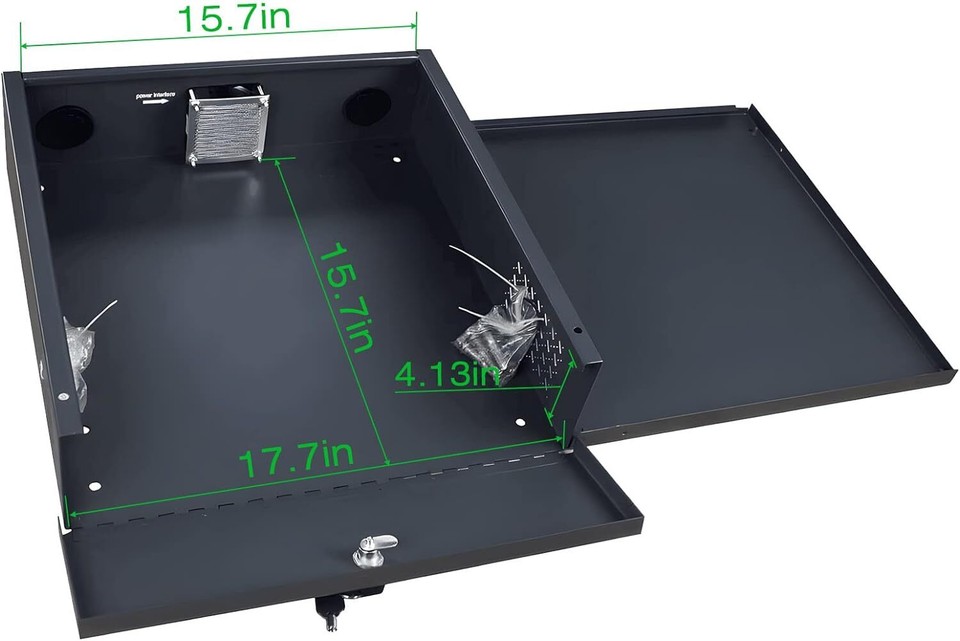 18" x 18" x 5" Heavy Duty 16 Gauge Steel DVR & NVR Security Lock Box ...