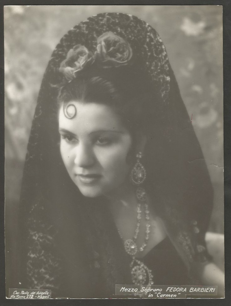 R Photo Fedora Barbieri Italian Opera Mezzo Soprano In Carmen | eBay