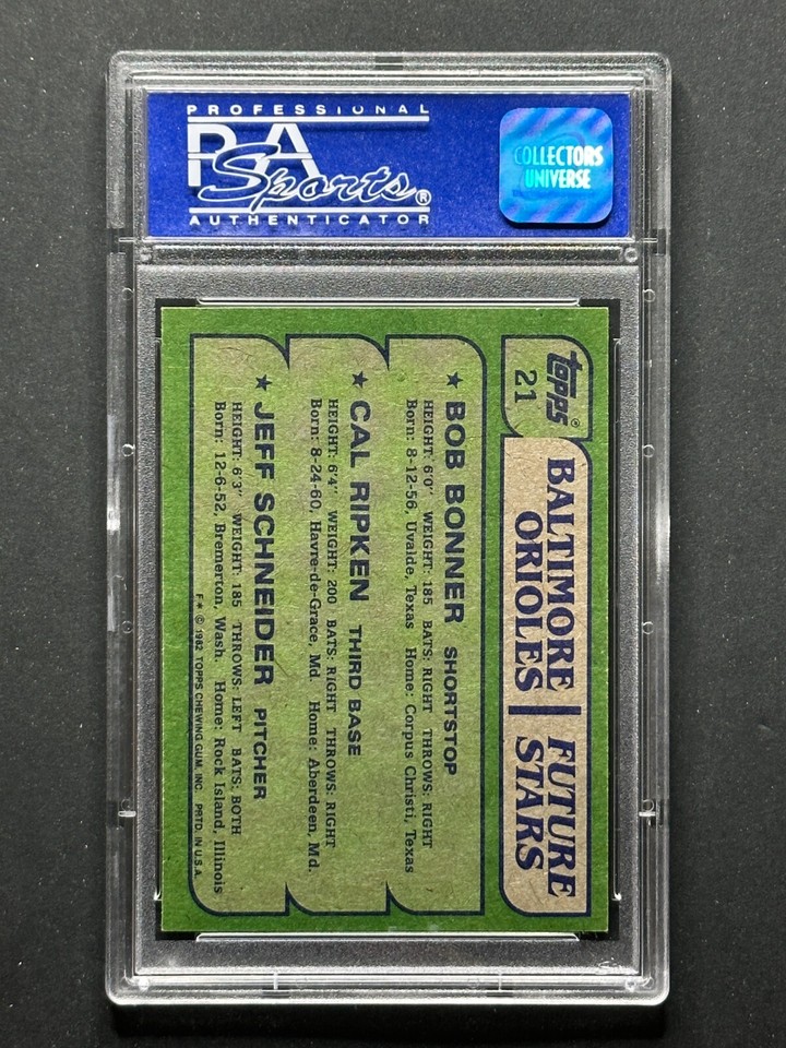 1982 Topps Cal Ripken Jr PSA 8 Near MINT Rookie Card #21 Baltimore ...