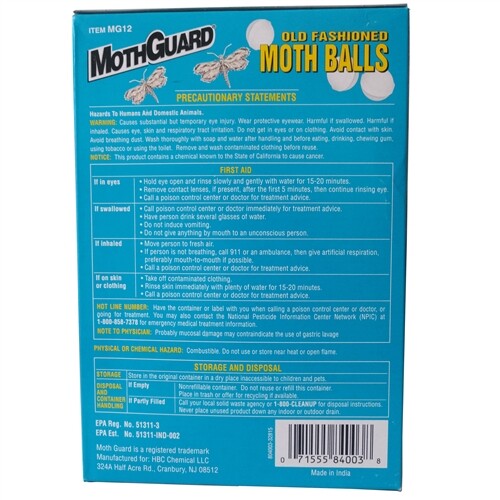 Mothguard Old Fashioned Moth Balls No Clinging Odor Kills Moths 12 Oz ...
