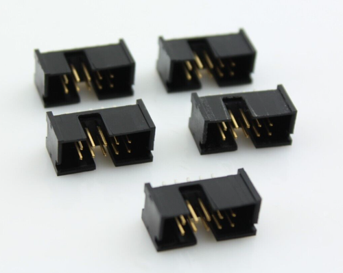 New Qty 5 AMP 10 Pin Shrouded Male Box Header Socket Connector Copper ...