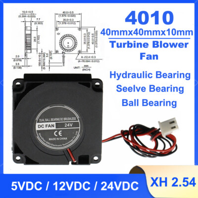 4010 Fan 40mmx40mmx10mm 4cm Printer Turbine Blower Cooling Fan - 5V 12V ...
