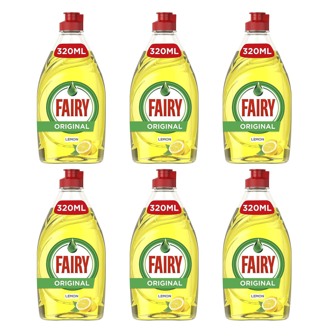 Fairy Original Washing Up Liquid Lemon 320ml - Pack of 6 | eBay