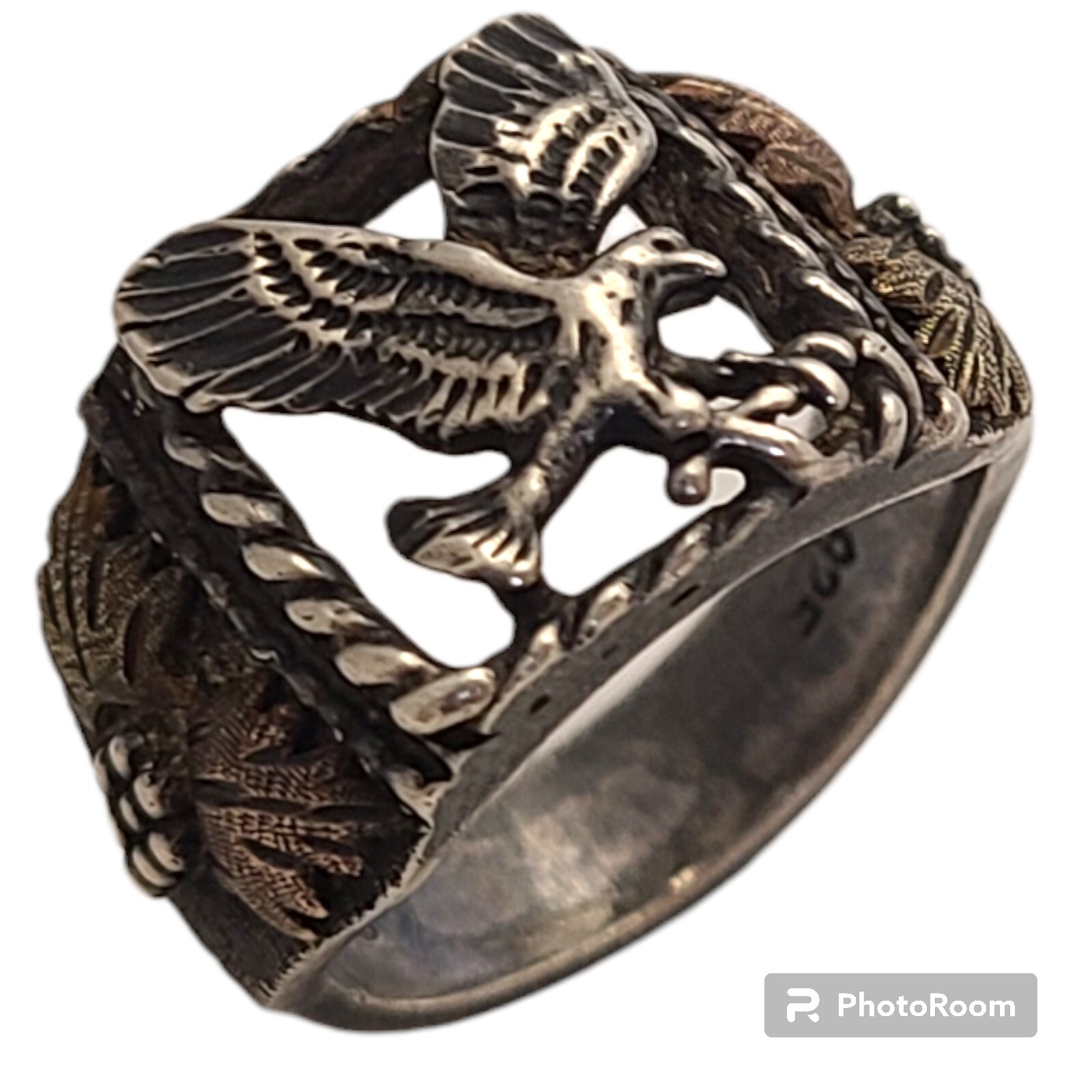 Black Hills Gold Eagle Ring Sterling with Pink and Yellow Gold Size 9 | eBay
