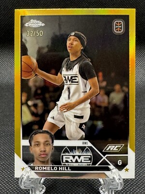 Romelo Hill 2024 Topps Chrome Overtime Elite Basketball Gold /50 RC OTE ...