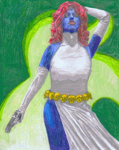Color pencil drawing Mystique X-Men Marvel comics supervillain | eBay