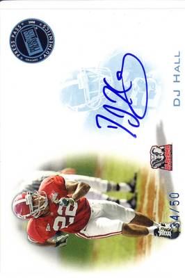 dj hall rc rookie draft auto autograph alabama crimson tide college ...