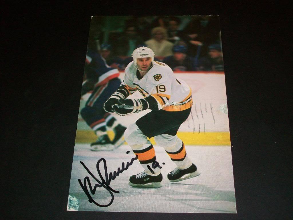 Dave Poulin Boston Bruins Flyers Autographed Signed Team Issued Card C ...