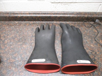 Salisbury D120 Size 12 Lineman Rubber Insulating Gloves Class 1 Type 1 ...