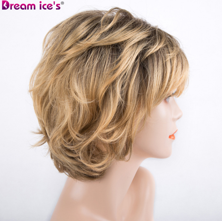 Short Shag Capless Wavy Layered Synthetic Hair Wigs For Women Natural ...