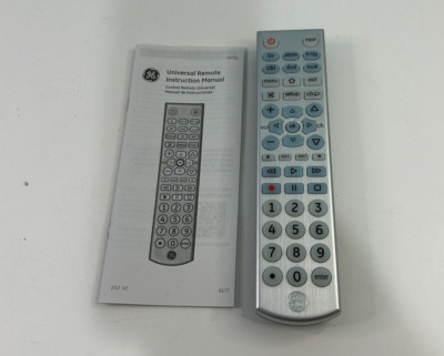 GE Backlit Big Button Universal TV Remote Control in Silver, 33712 w ...