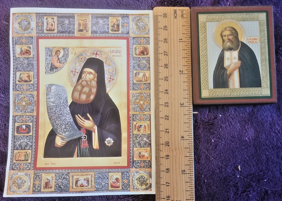 Saint Seraphim of Sarov Icon & Troparion Prayer Cards ~Russian Orthodox ...