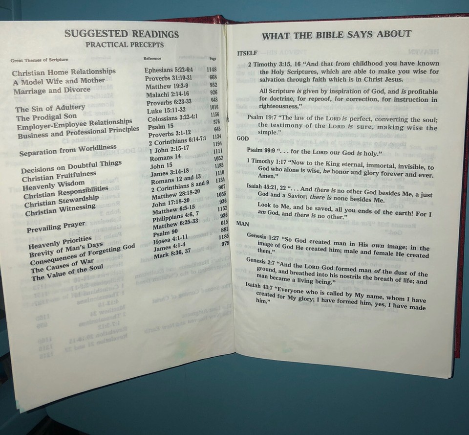 Holy Bible Placed By The Gideons International (Hard Cover) 1985- KJB ...