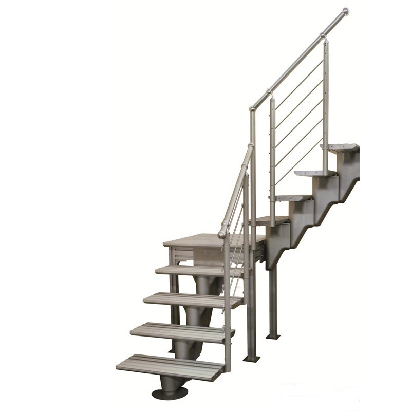 Outdoor Straight Staircase Kit Aluminum Central Stringer Spine Step ...