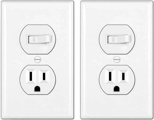 Toggle Light Switch and Duplex Receptacle Outlet Combination Two-in-One ...