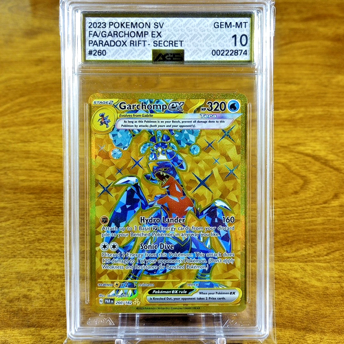 Pokemon SV Paradox Rift Garchomp EX 260/182 AGS Gem-MT 10 Holo Secret ...
