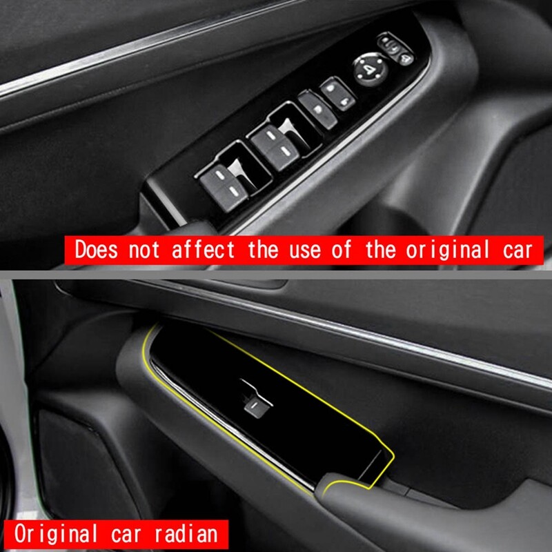 3X(Car Glossy Black Window Glass Lift Button Switch Cover Trim Door ...