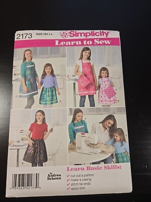 Simplicity 2173 Sewing Pattern Girls Child Apron Half Full Potholder 3 ...