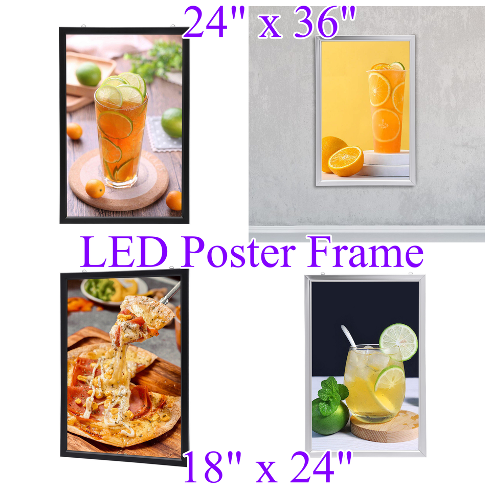 24"x33"/24"X36", 27" x 40" LED Backlit Movie Poster Art Picture Frame ...