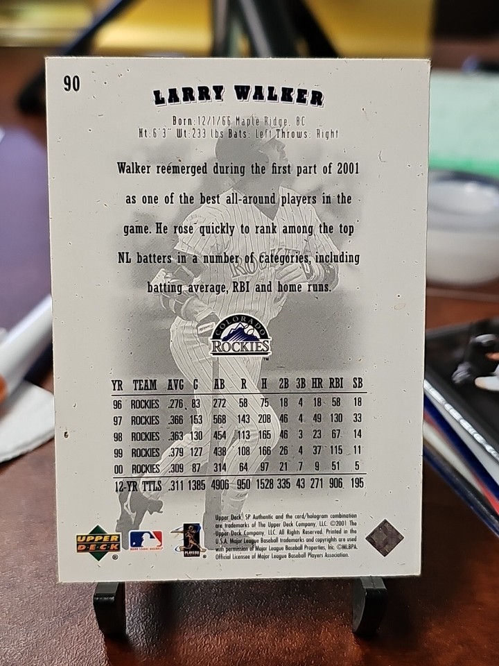 2001 SP Authentic Baseball - #90 - Larry Walker - Colorado Rockies | eBay