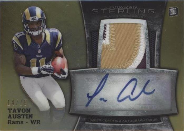 2013 Bowman Sterling - Autograph Rookie Relics Tavon Austin #BSAR-TA ...