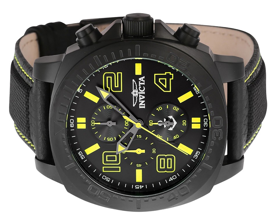 Invicta Ocean Voyage Chronograph Nylon Strap Black Dial Quartz 46287 ...