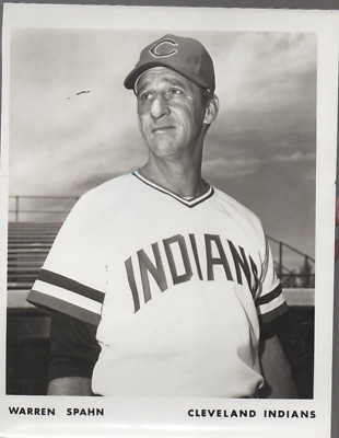Warren Spahn Pitching Coach Official Cleveland Indians Photo Great ...