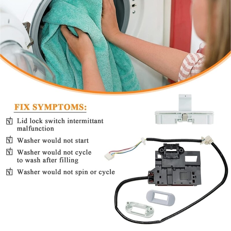 Assembly W10240513 W10238287 Washing Machine Repair Washer Lid Lock ...