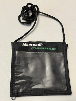 Vintage Microsoft-SAP ID Trade Show Badge Holder w/ Lanyard~Xtra ...