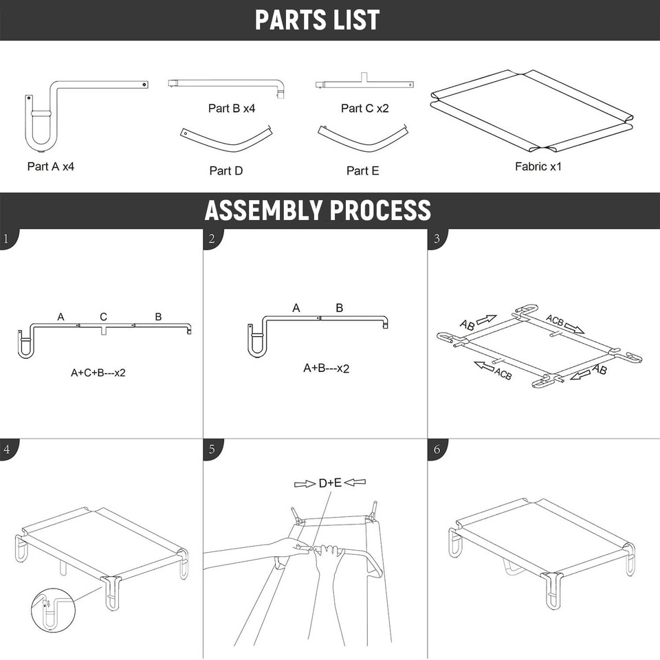 Elevated Outdoor Dog Bed - Dog Cots beds for Large Dogs XL, Waterproof ...