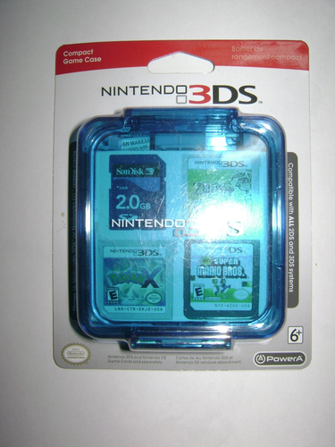 Power A Nintendo 3DS Compact Game Case Clear Blue Holds 16 Game Cards ...