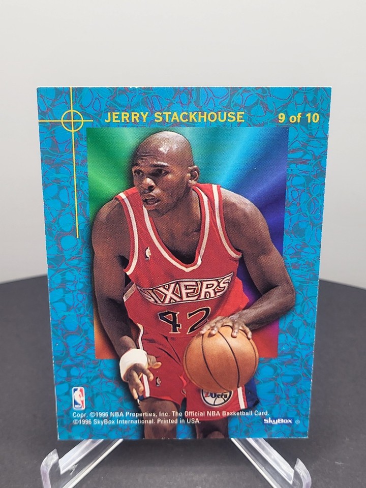 1996 NBA HOOPS Jerry Stackhouse Power Palette #9 Insert Card ...