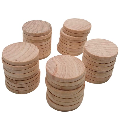 1.5 Inch Natural Wood Slices Unfinished Round Wood Coins for DIY Arts ...