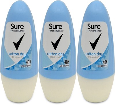 Sure Cotton Dry Anti-Perspirant Roll On 50ml X 3 | eBay