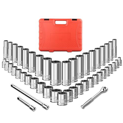 47-Piece 3/8" Drive Socket Wrench Set, Standard SAE (1/4-7/8 inch ...