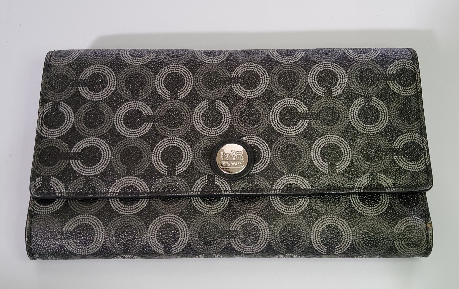 Coach Signature Optic C Trifold Full Size Wallet - Gem