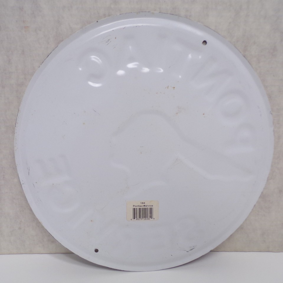 VTG Pontiac Authorized Service Car Dealer Logo Round Retro Tin Sign 12 ...