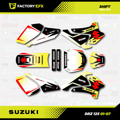 Racing Graphic Kit fits Suzuki DRZ125 01-07 DRZ 125 SHIFT Graphics ...