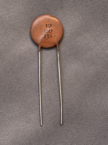 Vintage MP .1 uF 25V Ceramic Disk Tone Capacitor 104Z Guitar tone cap ...