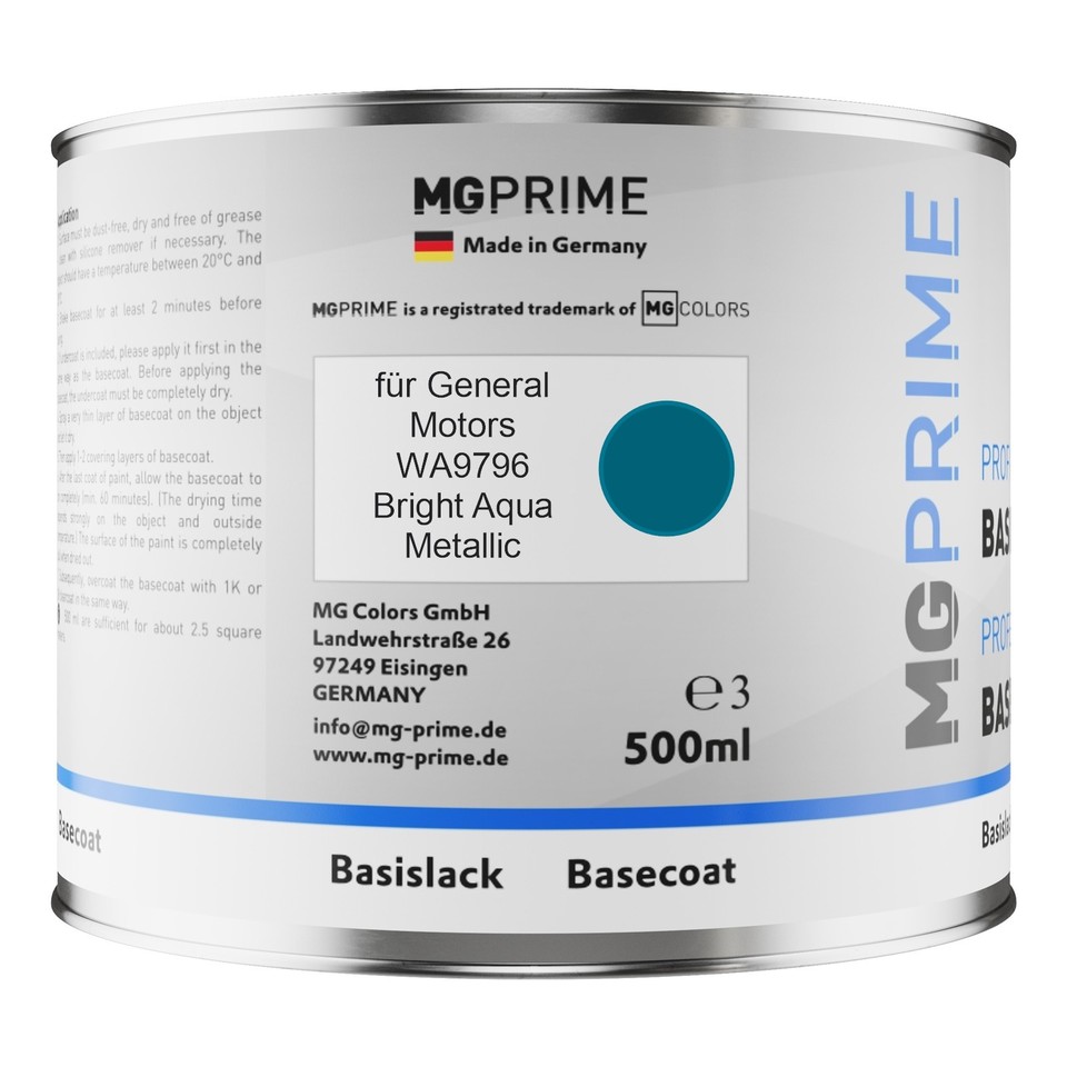 Autolack Dose spritzfertig für General Motors WA9796 Bright Aqua ...