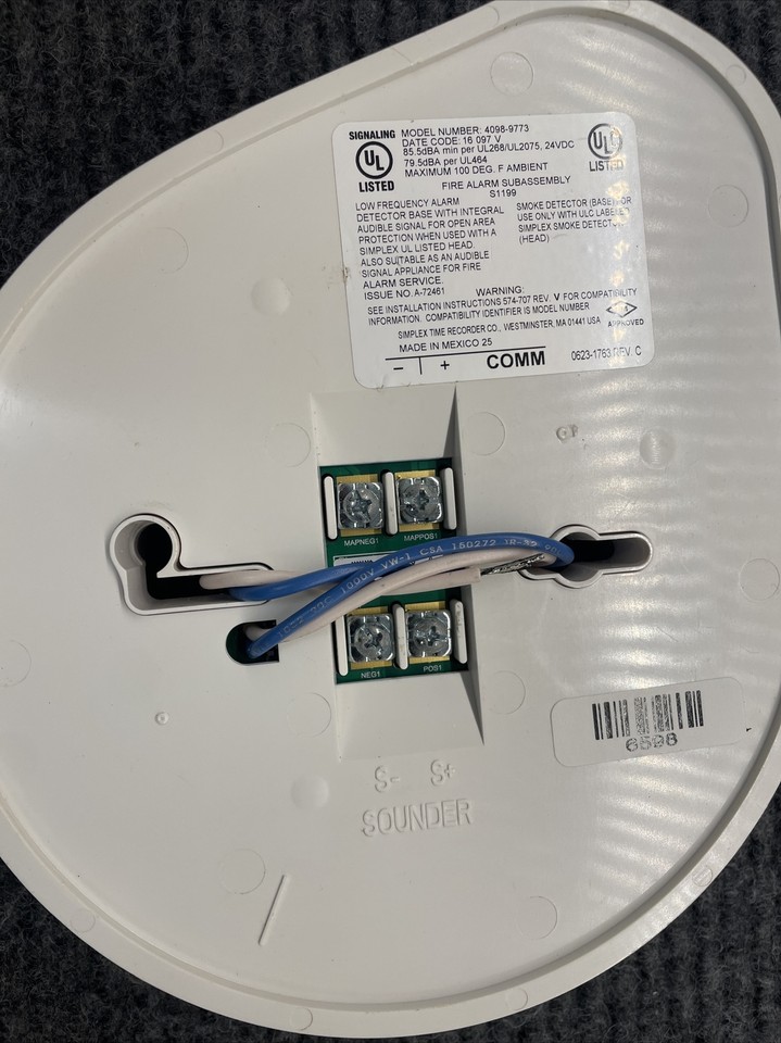 Simplex 4098-9773 Carbon Monoxide Detector Base | eBay