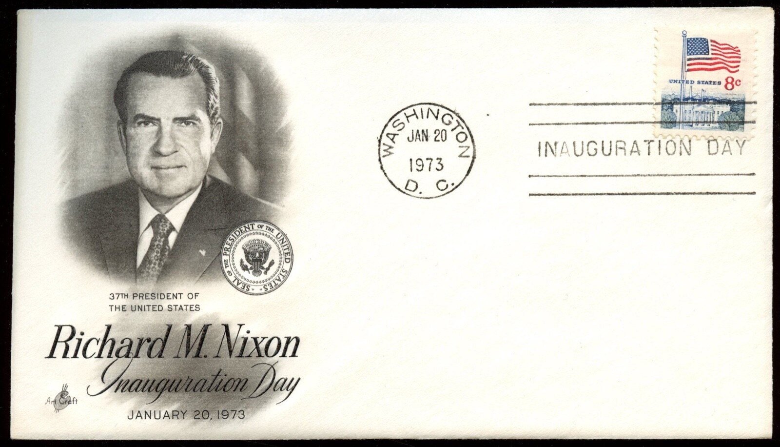Nixon Inauguration 1973 - Postmarked Washington, DC - ArtCraft Cachet ...