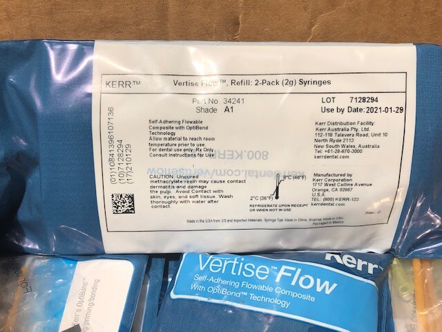 KERR VERTISE FLOW REFILL A1 DENTAL SELF ADHERING FLOWABLE COMPOSITE ...